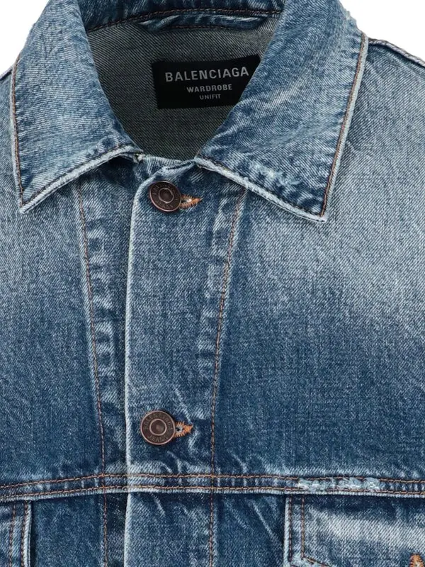 Balenciaga Logo Print Denim Jacket
