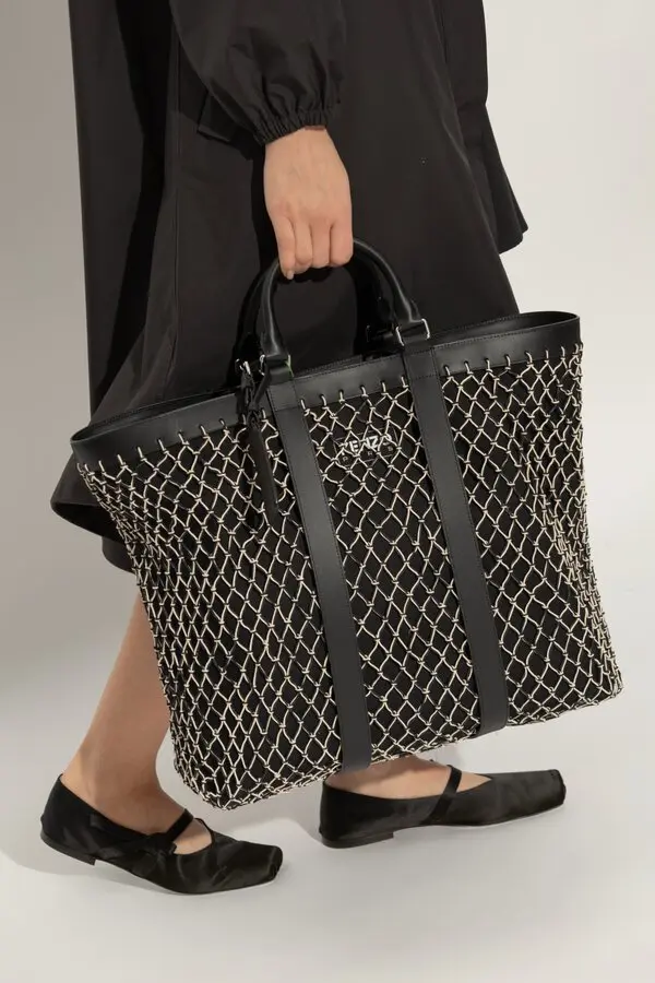 Kenzo Logo Patch Net-overlay Tote Bag