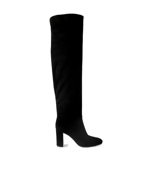 GIANVITO ROSSI Suede Over The Knee Boots - Black