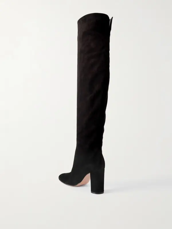 GIANVITO ROSSI Suede Over The Knee Boots - Black