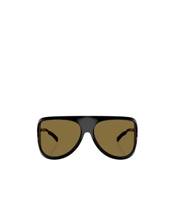 Miu Miu Shield Sunglasses With Logo Embellishment - Black