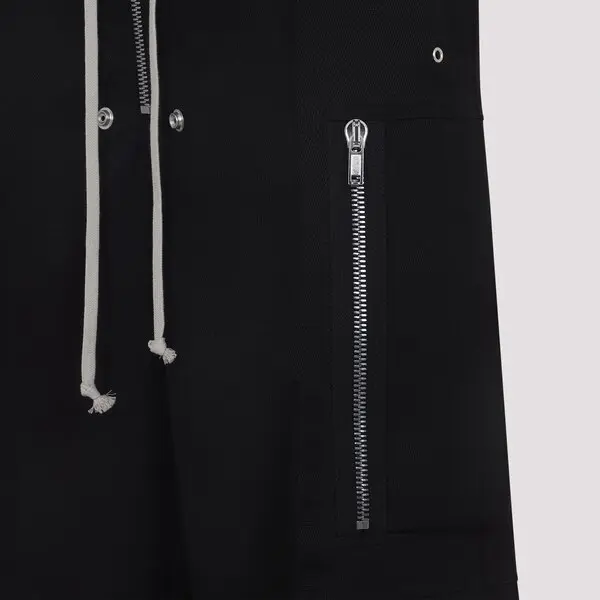 Rick Owens Drawstring Cargo Trousers With Zip Detail - Black