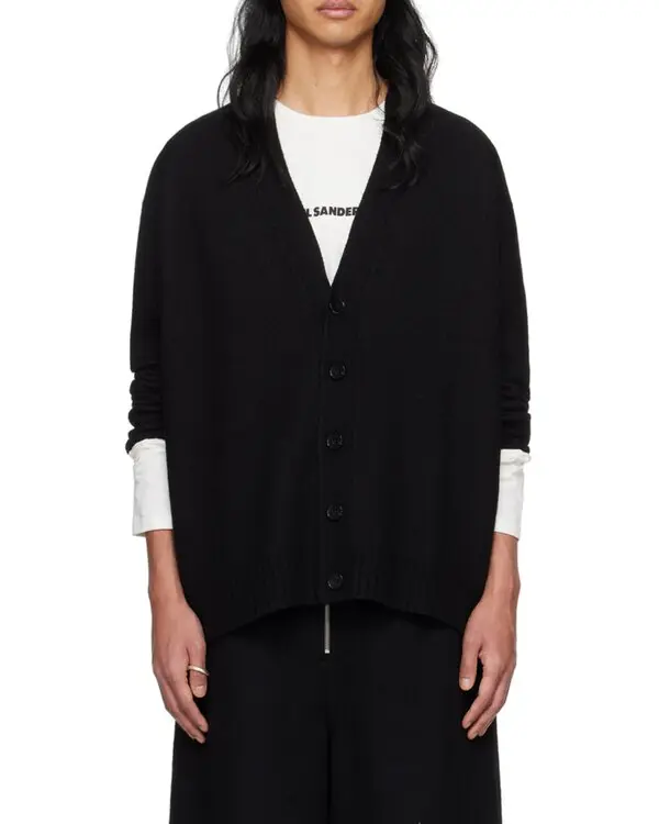 JIL SANDER V-neck Button-down Cardigan - Black