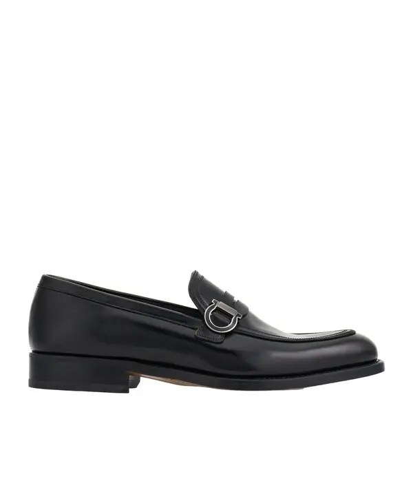 FERRAGAMO Gancini Ornament Loafers - Black