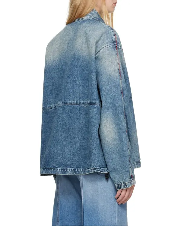 DIESEL® Embroidered Logo Zip-up Jacket - Denim