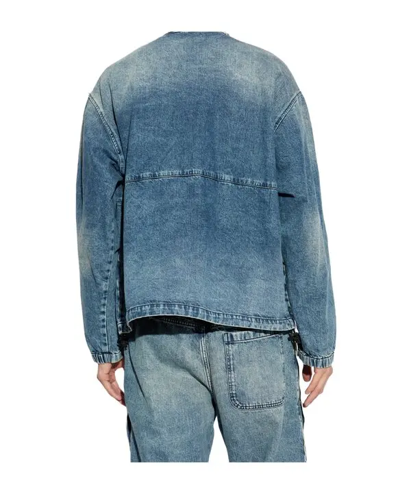 DIESEL® Embroidered Logo Zip-up Jacket - Denim