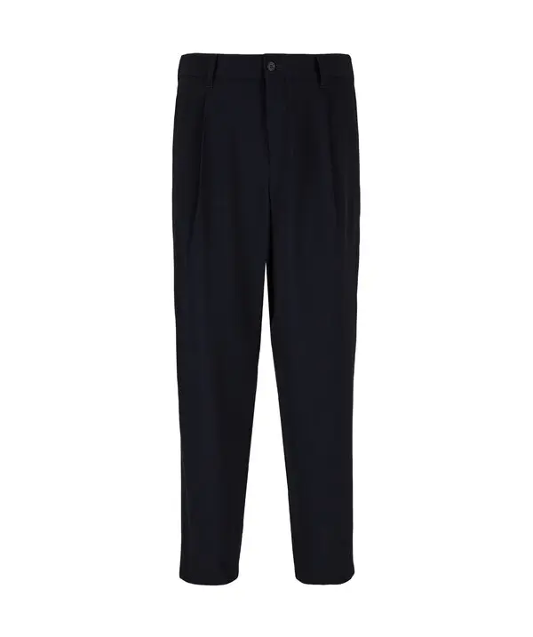 Giorgio Armani Single-pleat Tapered Leg Trousers - Black