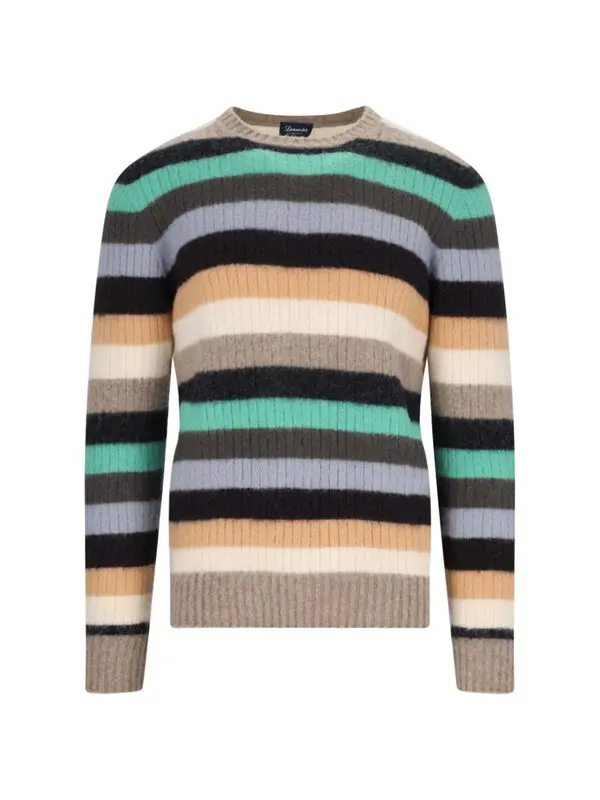 DRUMOHR Striped Ribbed Knit Pullover - Multicolor