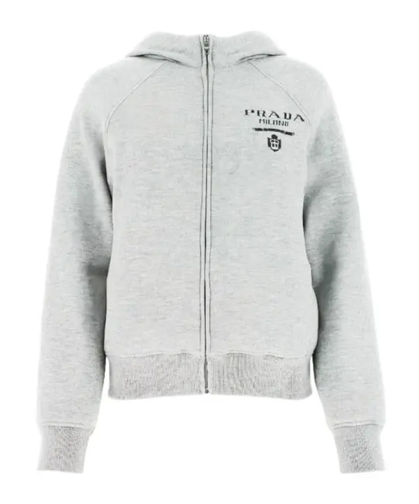 Prada Logo-detail Hooded Jacket - White