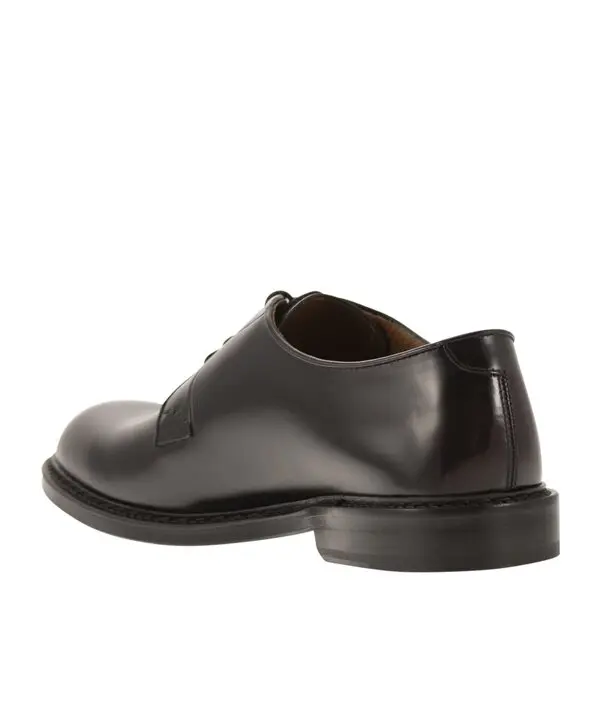 DOUCAL'S Almond Toe Lace-up Derby Shoes - Black