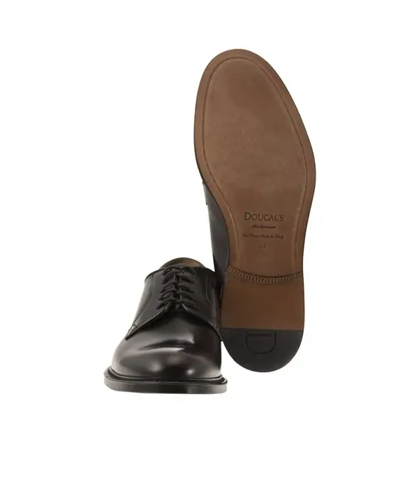 DOUCAL'S Almond Toe Lace-up Derby Shoes - Black
