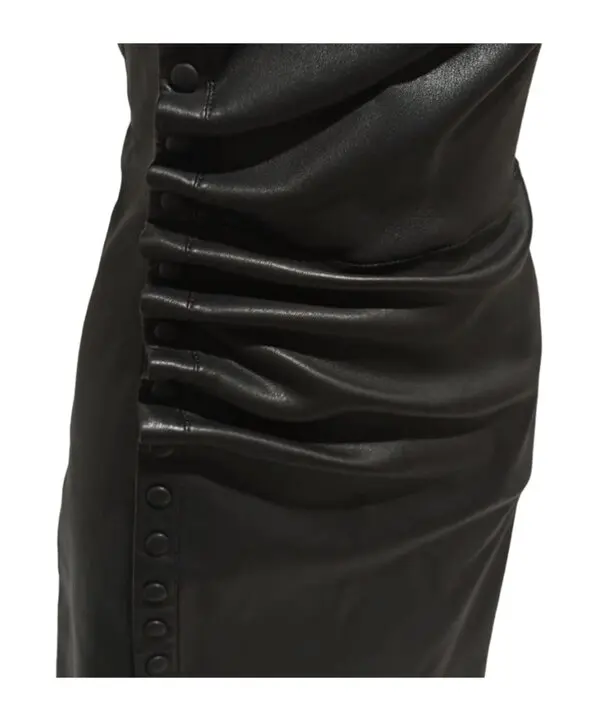 Rabanne Gathered Leather Mini Dress