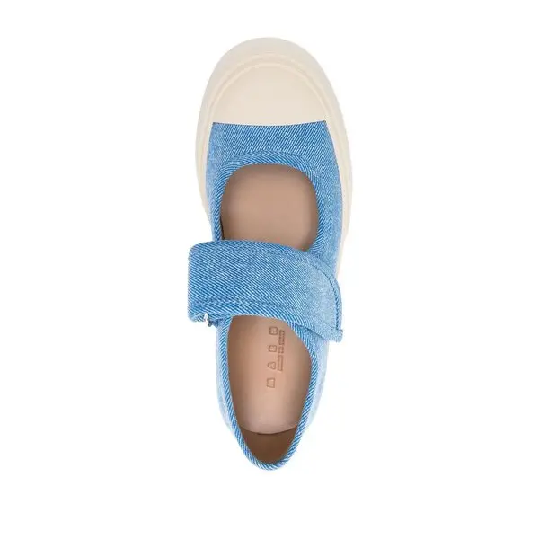Marni Round Toe Mary Jane With Touch Strap Fastening - Light Blue