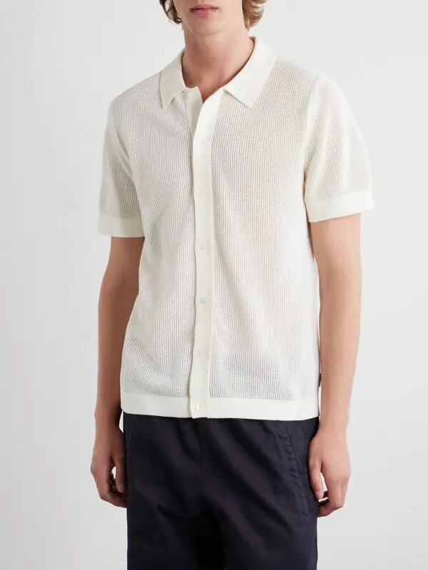 Onia Crocheted Cotton Shirt - Neutrals