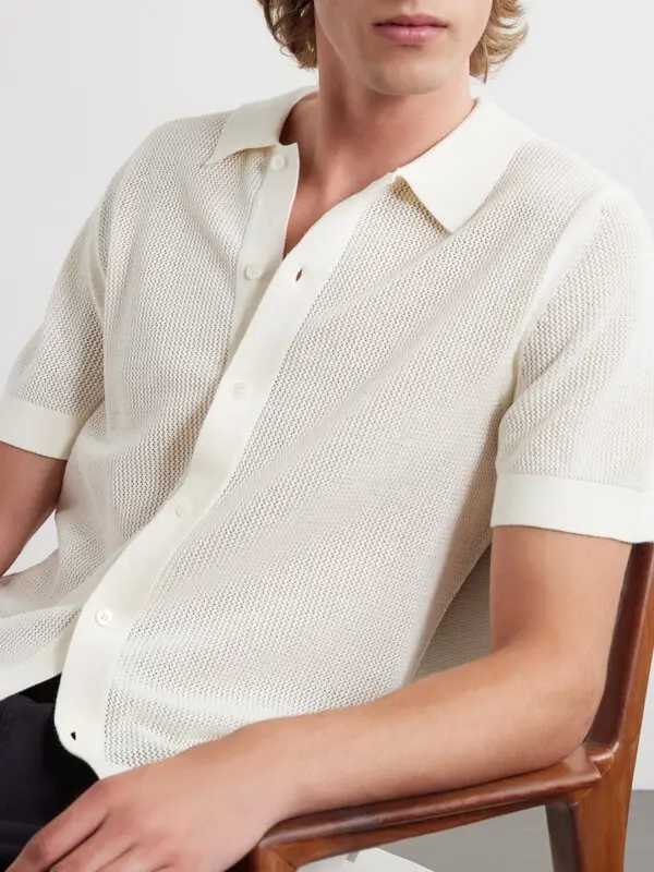Onia Crocheted Cotton Shirt - Neutrals