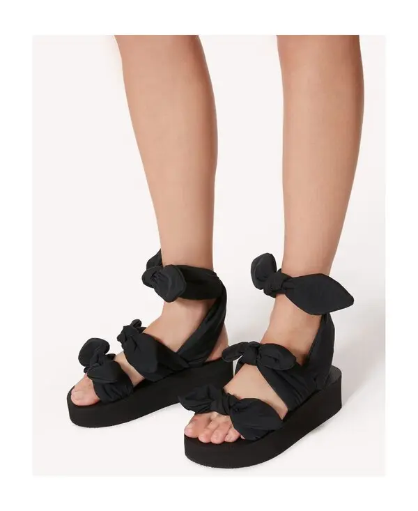 Red Valentino Bow Detailing Open-toe Platform Sandals - Black