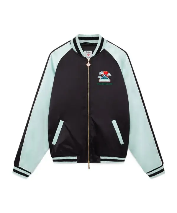 Casablanca Embroidered Logo Bomber Jacket - Black