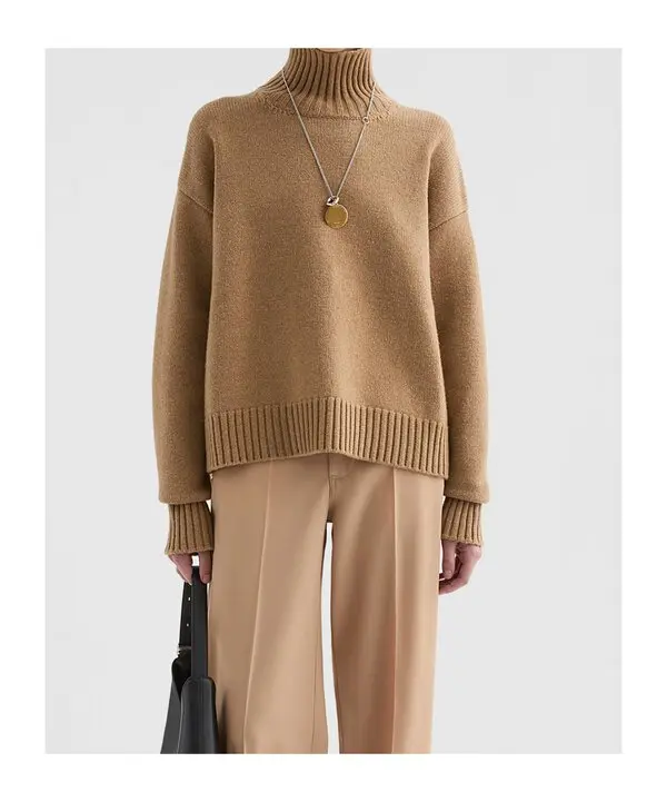 JIL SANDER Cashmere Blend High-neck Sweater - Cider