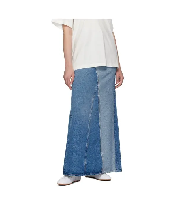 MAISON MARGIELA Two-tone Denim Maxi Skirt