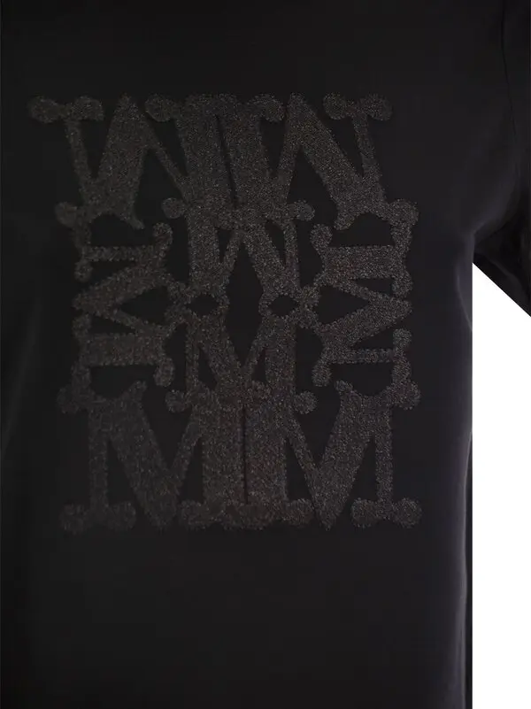 Max Mara Crewneck Short-sleeved T-shirt With Logo Detail - Black