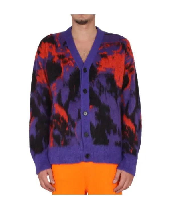 MSGM Abstract Print Knit Cardigan - Multicolor