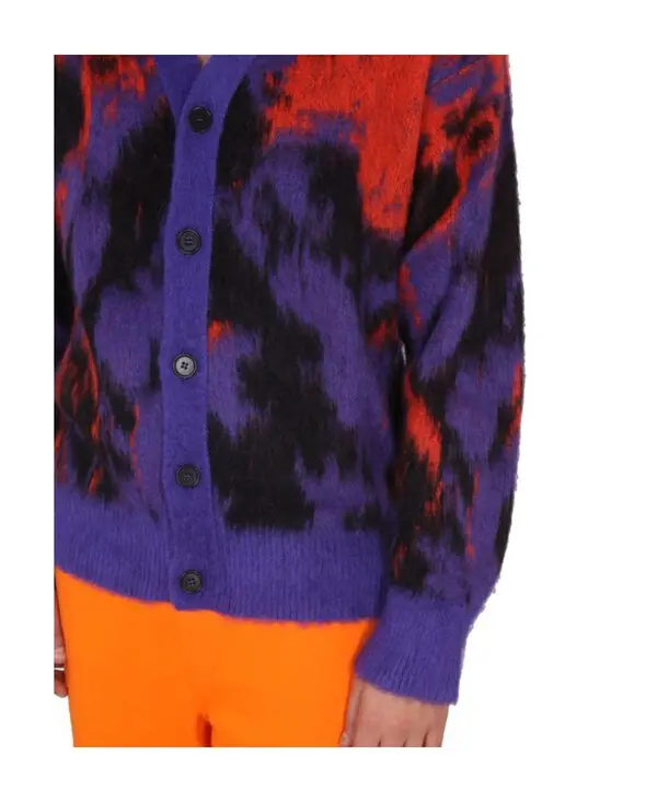 MSGM Abstract Print Knit Cardigan - Multicolor