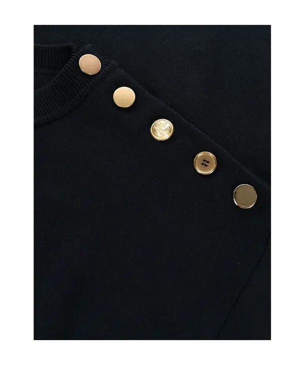 Alexander McQueen Rib Knit Button Shoulder Mini Dress