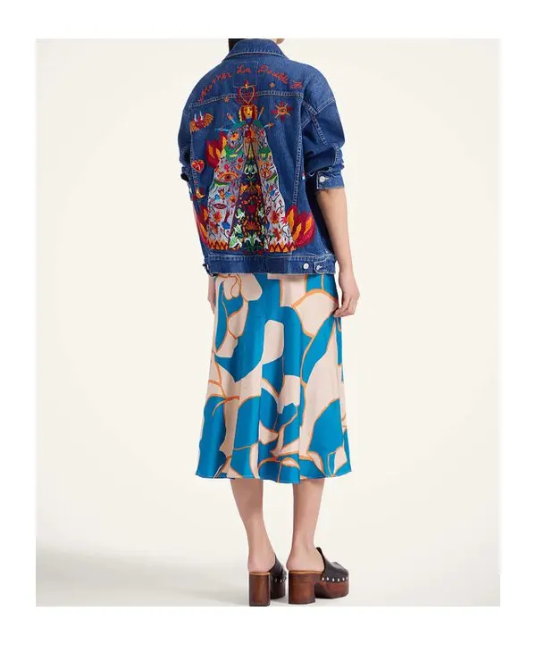 La DoubleJ X Mother Collection Silk Twill Midi Skirt