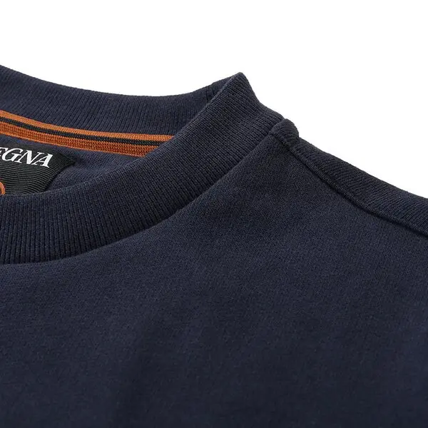 Zegna Crewneck Sweatshirt With Logo Print - Black