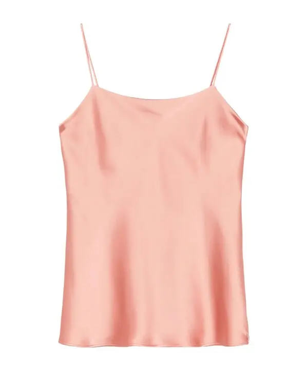 Herno Spaghetti Strap Satin Ruched Tank Top - Pink