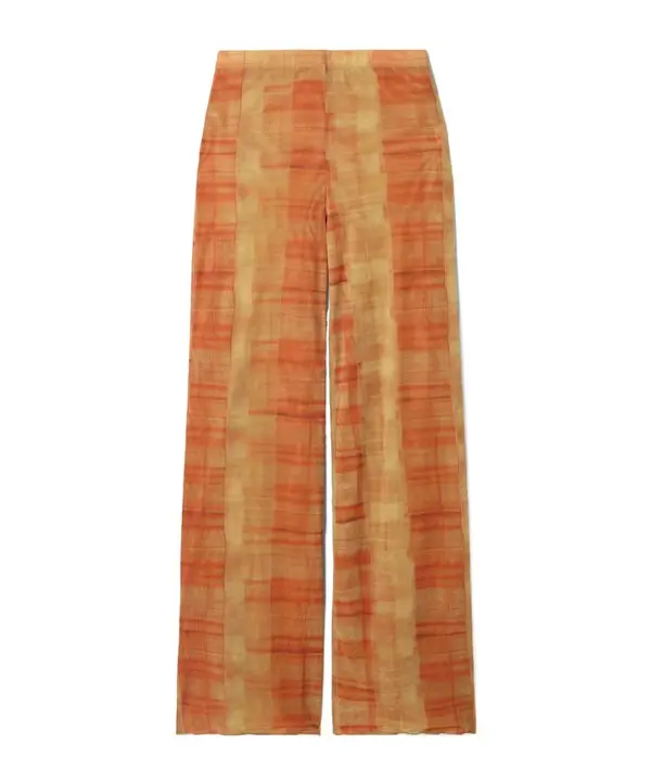 SIR. Ferrera Checked Stretch-tulle Straight-leg Pants
