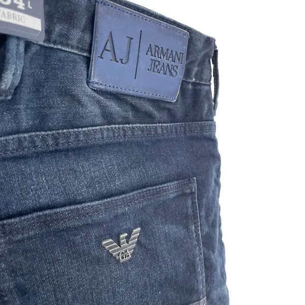 Emporio Armani Slim Fit Dark Wash Jeans - Black