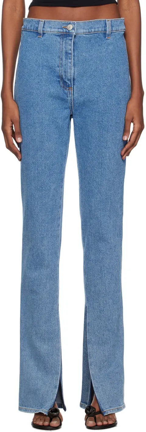 Magda Butrym Logo Patch Skinny Jeans - Blue