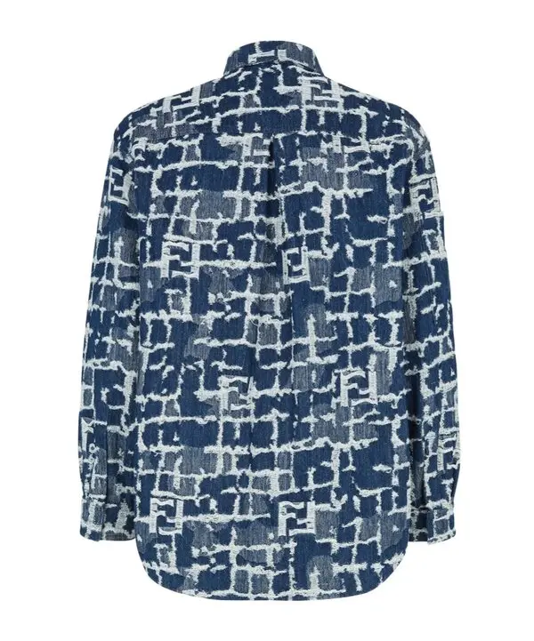 Fendi Logo Jacquard Denim Jacket