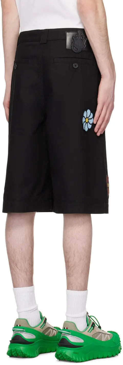 Moncler X Jw Anderson Floral Embroidered Cotton Gabardine Shorts