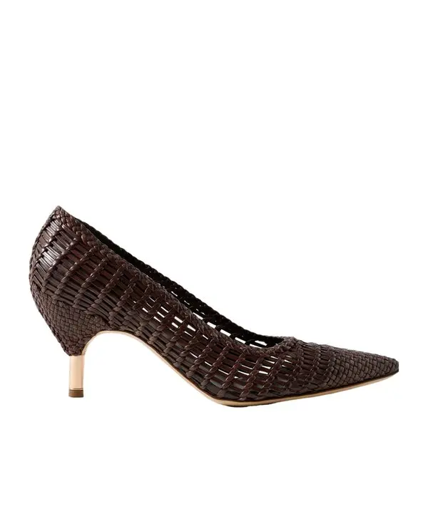 Gabriela Hearst Braided High Heel Pumps - Chocolate-colored