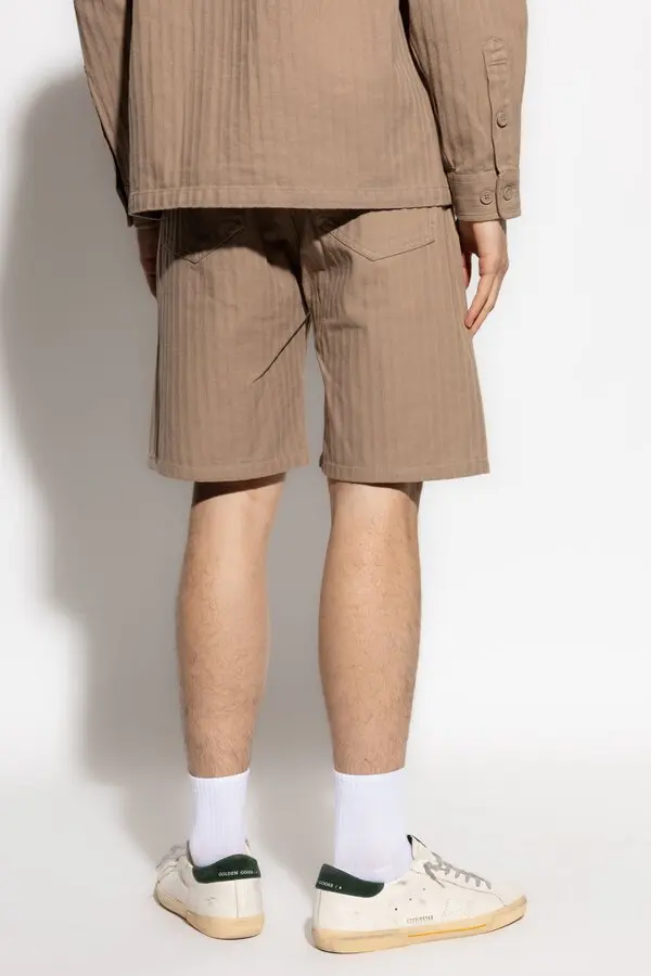 SAMSOE SAMSOE Striped Tailored Shorts - Brown