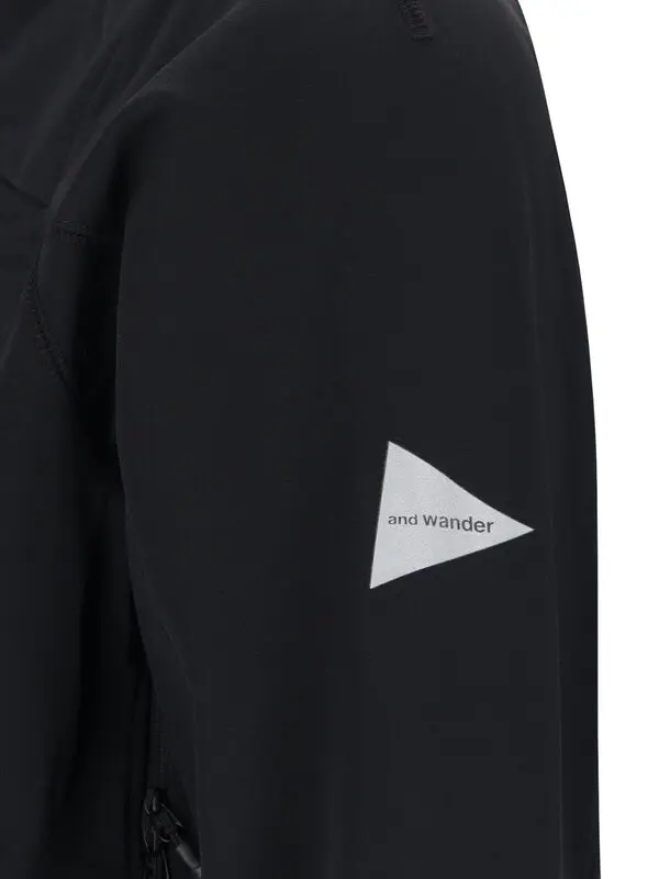 AND WANDER Hooded Performance Jacket - Black