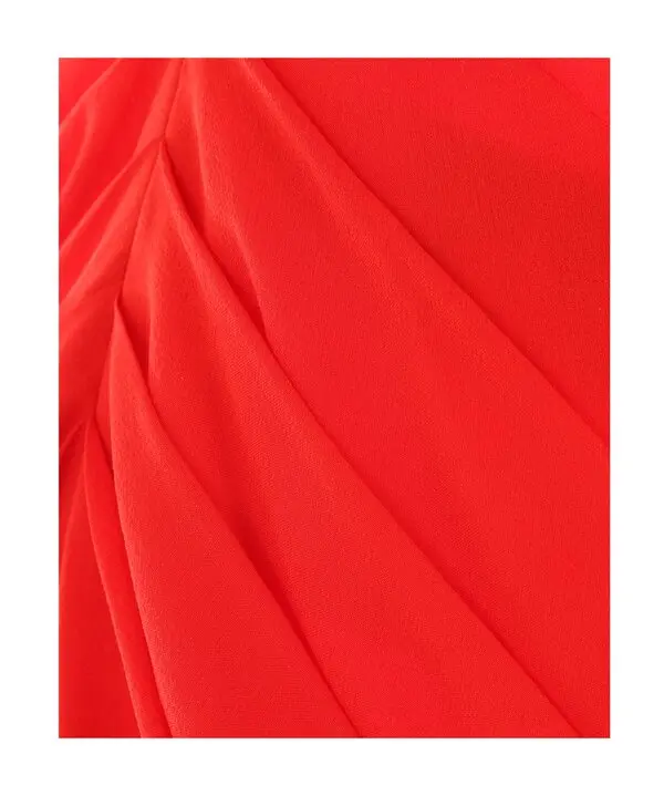 Blumarine Butterfly Crepe Asymmetrical Maxi Dress