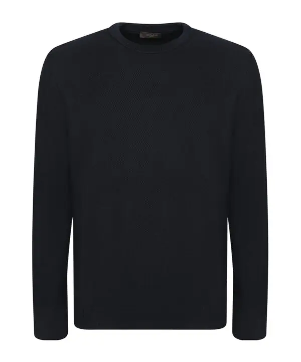 ZANONE Crew Neck Long Sleeve Knitwear - Blue