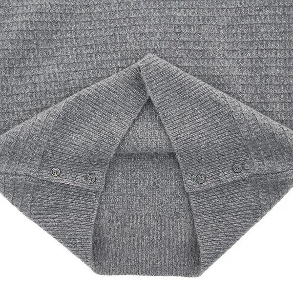 Thom Browne Long-sleeved Pullover Sweater - Light Gray