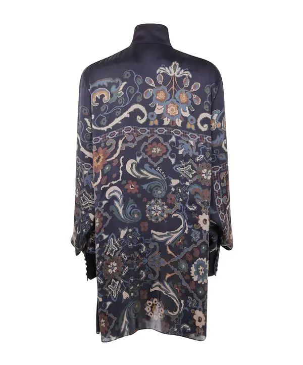 Sacai Printed Silk Dress - Black