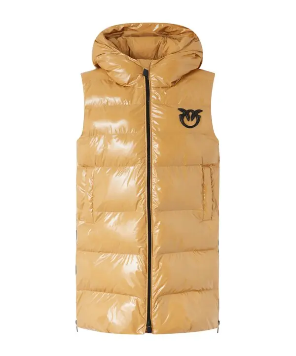 Pinko Hooded Padded Gilet - Nude