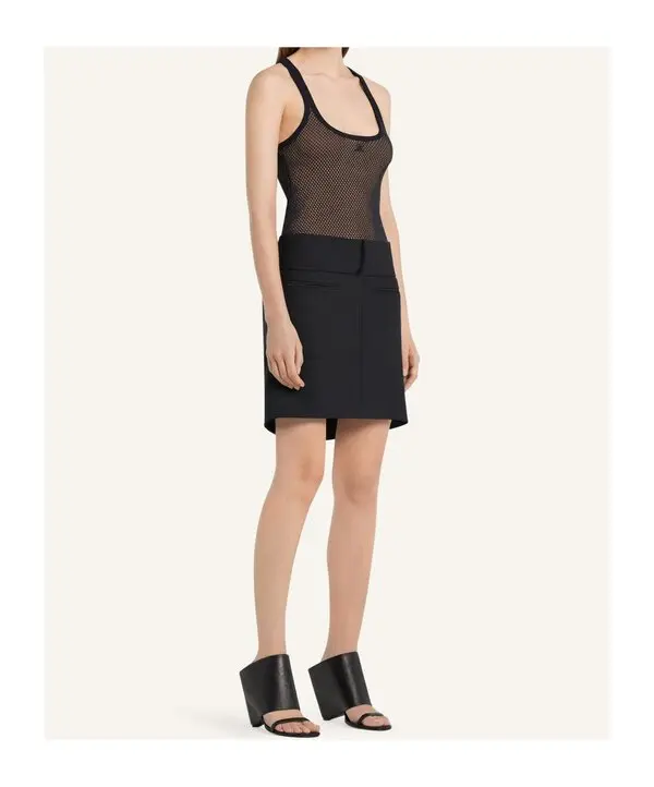 COURREGES Scuba Mesh Racerback Tank Top - Black
