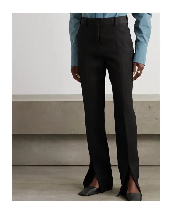 JIL SANDER High-waisted Straight-leg Split Hem Trousers - Black