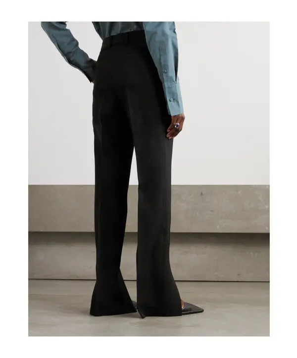 JIL SANDER High-waisted Straight-leg Split Hem Trousers - Black