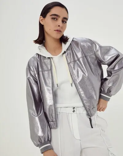 Brunello Cucinelli Metallic Zipped Bomber Jacket