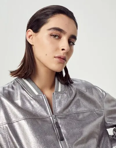 Brunello Cucinelli Metallic Zipped Bomber Jacket