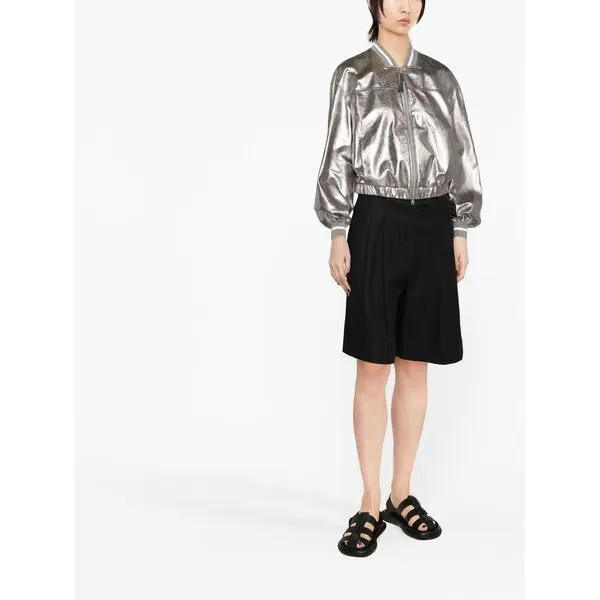 Brunello Cucinelli Metallic Zipped Bomber Jacket