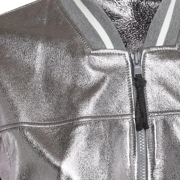 Brunello Cucinelli Metallic Zipped Bomber Jacket